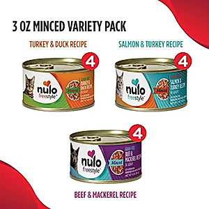 Nulo Freestyle Cat and Kitten Minced Wet Canned Food, Premium All Natural Grain-Free Shredded Wet Cat Food, Protein-Rich with Omega 6 and 3 Fatty Acids to Support Skin Health and Soft Fur