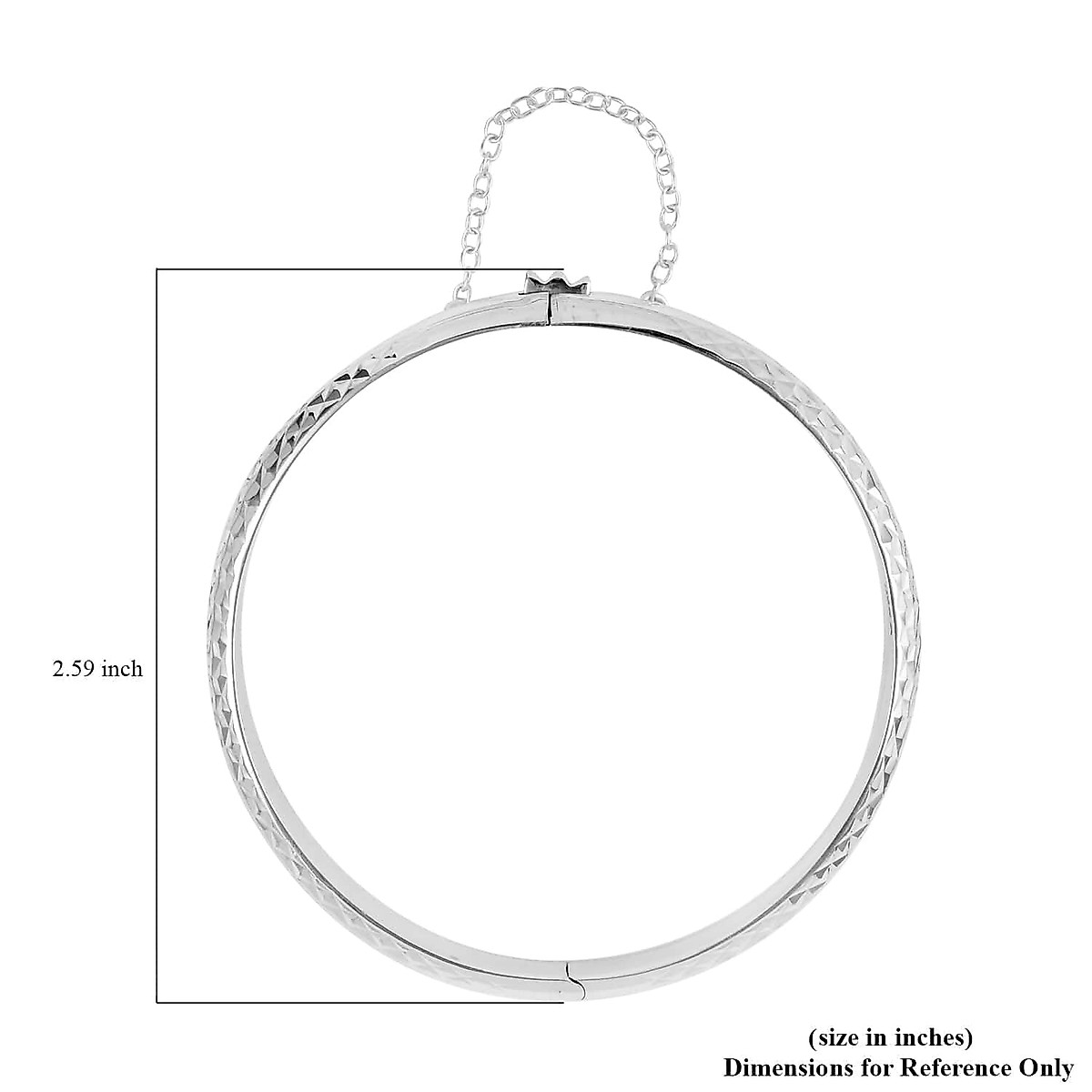 SHOP LC DELIVERING JOY 925 Sterling Silver Diamond Cut Cuff Bracelet, 7 inches, Modern, for Women, Mothers Day Gifts Birthday