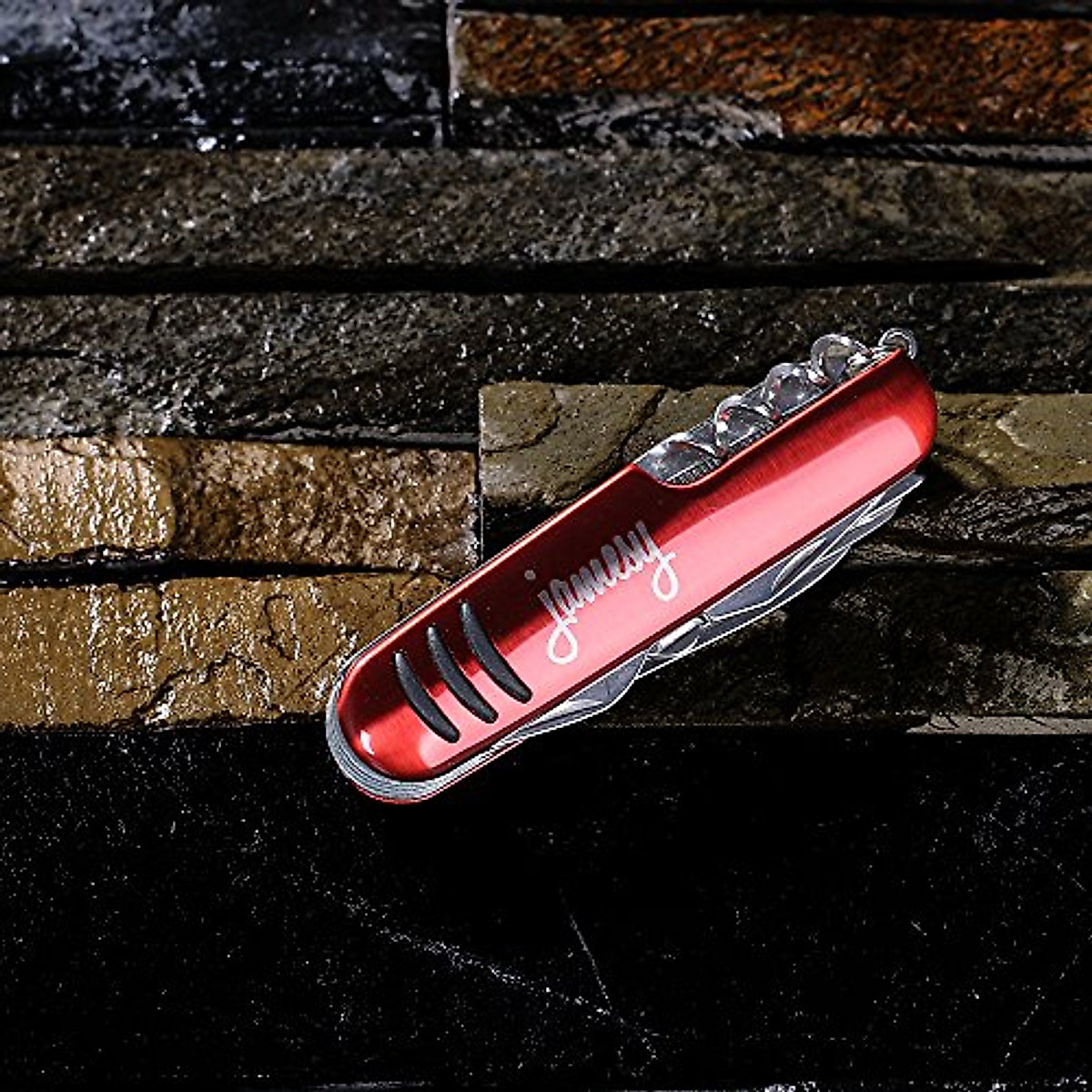 DG Custom Utility Pocket Knife - Hand-Finished Gift with Free Custom Engraving (Red)