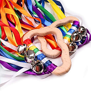 DILIMI Rainbow Hand Ribbon Kite Baby Sensory Toys Waldorf Hand Kite Montessori Learning Toy Cloud Rainbow Hand Kite Set of 2 Gift for Kids