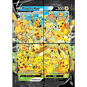 Pikachu V-Union - 4 Card Set - SWSH139 - SWSH140 - SWSH141 - SWS142 - Pokemon Celebration Black Star Promo Set