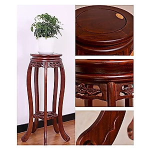 Bonsai Pedestal Wooden Flowerpot Display Stand Solid Wood Bonsai Potted Buddha Statue Odd Stone Base Display Stand Living Room Home Office Antique Flower Shelf Bonsai Base (Size : 1)