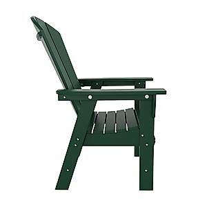 WestinTrends Malibu Malibu Outdoor Patio HDPE Plastic Adirondack Dining Chair Dark Green