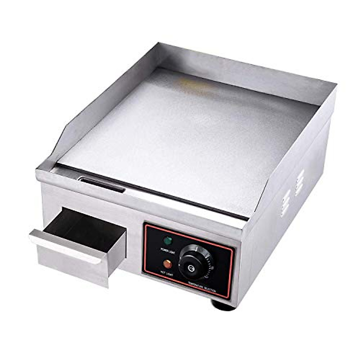 Proshopping 1500W 14" Commercial Electric Countertop Griddle Grill, Stainless Steel Restaurant Grill, Tabletop Flat Grill, with Adjustable Temperture Control, 110V