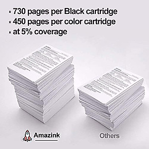 AMAZINK HP 910XL Ink Cartridge Replacement. Works with HP OfficeJet Pro 8024 8015 8025 8028 8035 8022 Printers. 4 Pack Black, Cyan, Magenta, Yellow