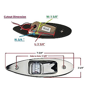 Marine Boat Navigation Lights, LED Bow Light, Boat Navigation Lights Red and Green, Vertical Mount Sidelight, 12 V, 2NM