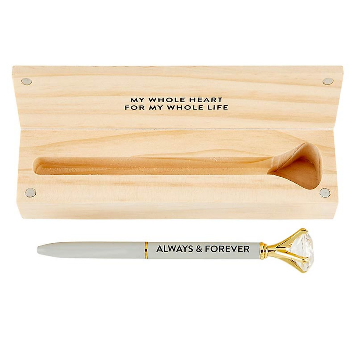 Santa Barbara Design Studio Wedding Gifts Gem Refillable Pen Wood Boxed Gift Set, 1-Piece, Always & Forever