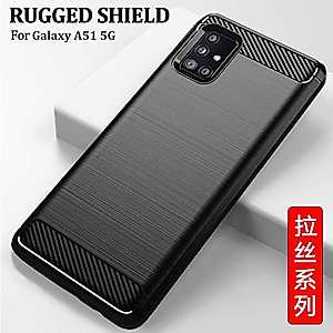 Samsung A51 5G Case with HD Screen Protector - M MAIKEZI Slim TPU Non-Slip Phone Cover (Black Brushed)
