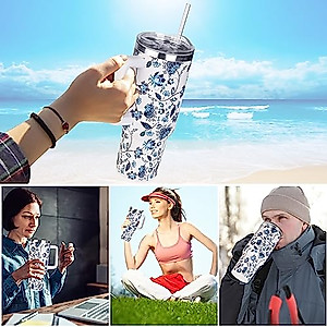 40 oz Tumbler with Handle and Straw, Stainless Steel Insulated Tumbler with Leak Proof Lid and Straw Lid,Reusable Water Bottle Vacuum Travel Coffee Mug Cup,Dishwasher Safe Keep Drinks Cold and Hot
