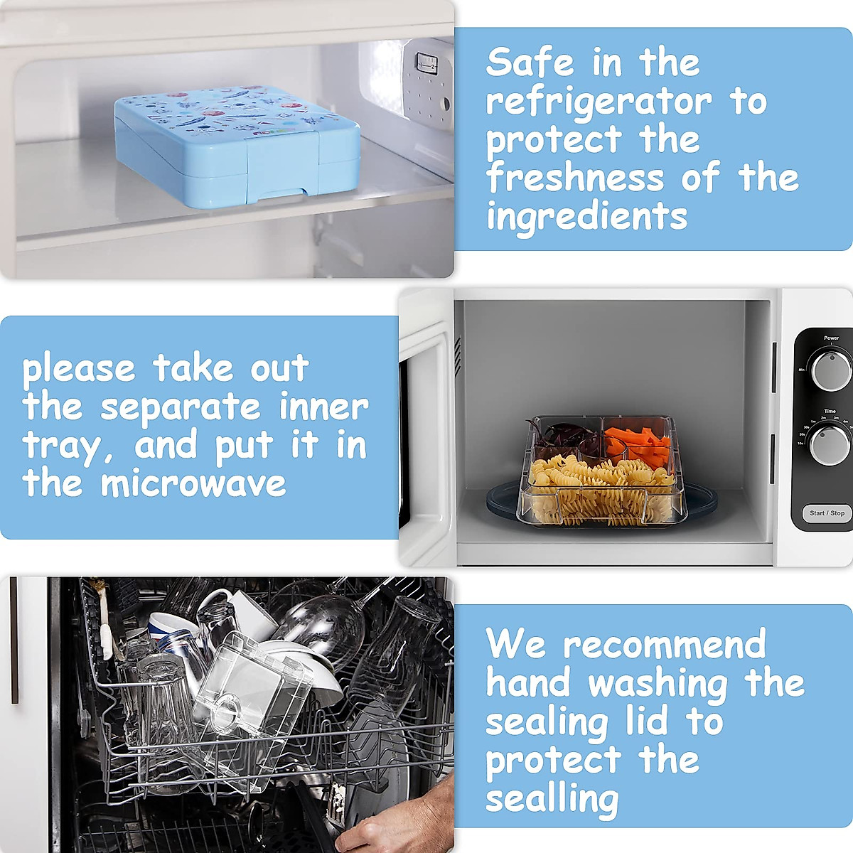 AOHEA Bento Lunch Box for Kids: Bento Boxes BPA FREE Kids Lunch Box 4 Compartment Toddler Bento Box Tritan Lunch Boxes Toddler Lunch Containers for Daycare or School(Astronaut)