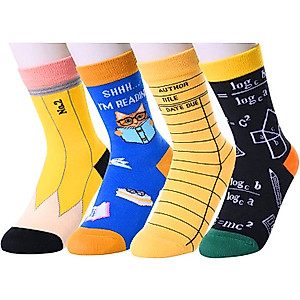 HAPPYPOP Crazy Socks Silly Socks Funny Socks for Kids, Boys Novelty Socks Childrens Socks Book Gifts Book Socks Reading Gifts