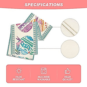 Artoid Mode Cute Easter Eggs Rabbits Easter Table Runner, Seasonal Spring Holiday Kitchen Dining Table Runner for Home Party Decor 13 x 72 Inch