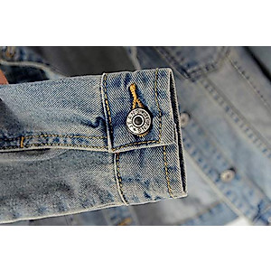 LifeShe Women's Casual Detachable Hoodie Denim Jacket