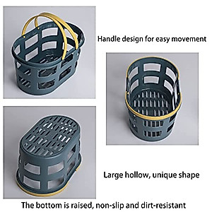 Anyoifax 2 Pack Portable Shower Caddy Tote Plastic Basket with Handle Storage Organizer Bin for Bathroom, Pantry, Kitchen, College Dorm, 12 x 7.4 x 6.5 inch, Set of 2, Pink & Deep Blue