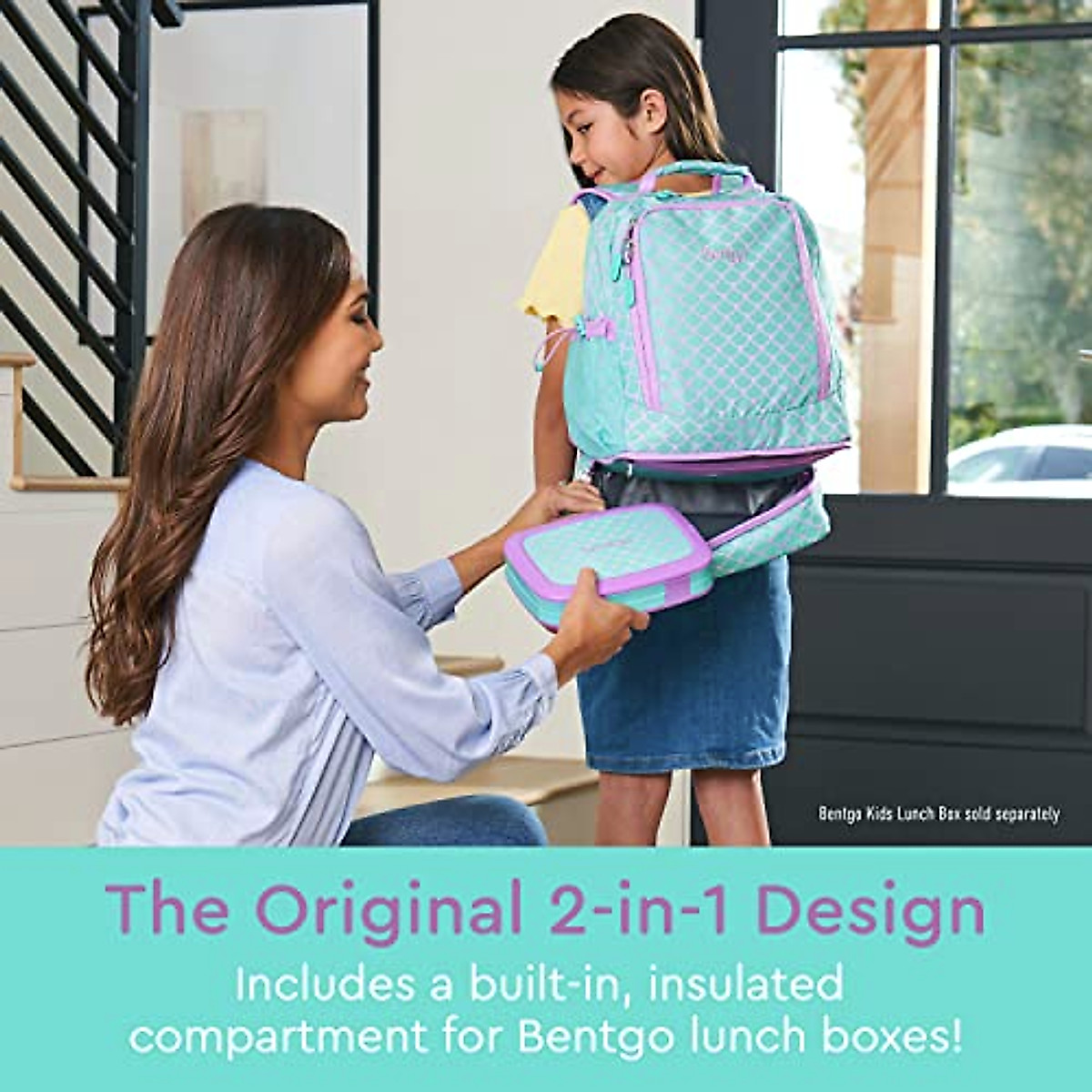 Bentgo Kids 2-in-1 Backpack & Insulated Lunch Bag (Mermaid Scales)