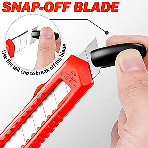 DIYSELF 30 Pack Box Cutter Retractable, 18mm Box Knife, Utility Knife Retractable with Snap Off Blade, Automatic Retractable Knife, Box Cutter Knife, Sharp Box Cutters for Cardboard, Art, Craft