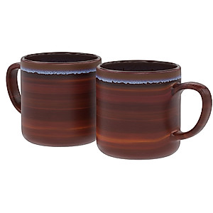 American Atelier Ceramic Glazed Jumbo Coffee Mugs | Set of 2 | Big Tea Mugs with Large Handle Design | Dishwasher and Microwave Safe | Made of Stoneware | 21oz (Mauve)