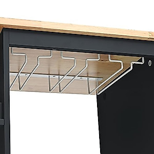 Kitchen Island Cart, Kitchen Carts on Wheels with Storage, Moveable Multipurpose Kitchen Island Cabinet with Shelves, Countertop, Wine Rack for Dining Room, Home, Bar, Black