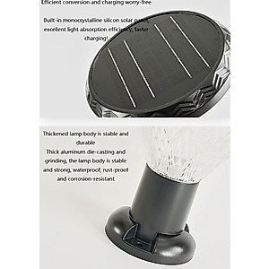 MODEBHD Nordic Entry Front Door Pillar Lamp, Creative Yard Landscape Column Light, Personality Entryway Solar Light, Decoration Pathway Post Light, RGB Outdoor Lighting