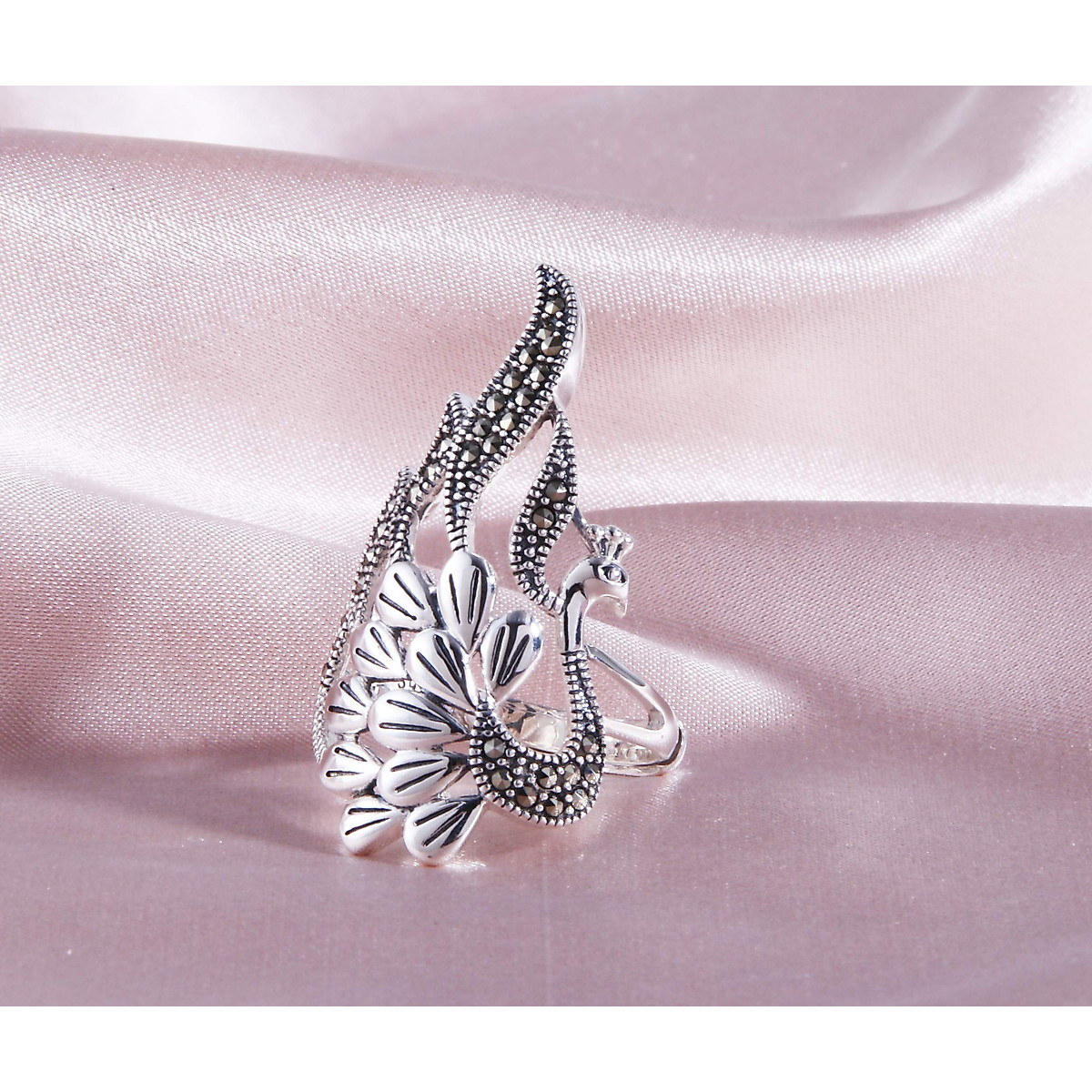 Helen de Lete Vintage Phoenix Wonder Bird 925 Sterling Silver Open Ring
