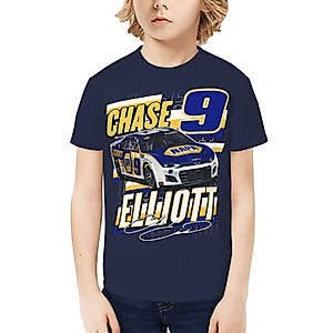 ASFRSH Chase Elliott 9 Shirt for Teen Girl & Boy Printing Short Sleeve Tee Athletic Classic Shirt Crewneck T-Shirt