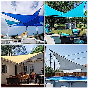 Patio Paradise 16' x16'x 16' Beige Sun Shade Sail Triangle Canopy - Permeable UV Block Fabric Durable Outdoor - Customized Available