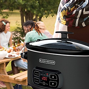 BLACK+DECKER 7-Quart Digital Slow Cooker with Chalkboard Surface, Slate, SCD4007