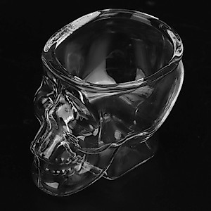 3PCS 75ML Transparent Glass Skull Shaped Wine Glass Glass Beer Beverage Container Halloween Party Decoration Vodka Whiskey Transparent Skull Glass