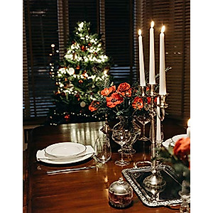 Hyoola Tall Taper Candles - Tapered Candles - White Dripless Candle Sticks - 8 Inch (20cm) - 7 Hour Burn Time (30-Pack)