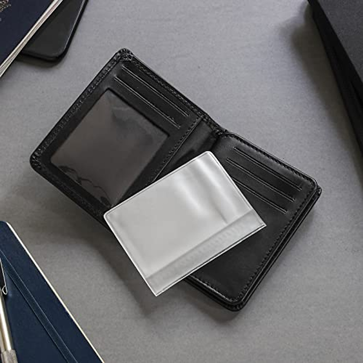 ASR Federal Black Leather Bifold Wallet Police Badge Holder with Removable ID Card Holder, Shield