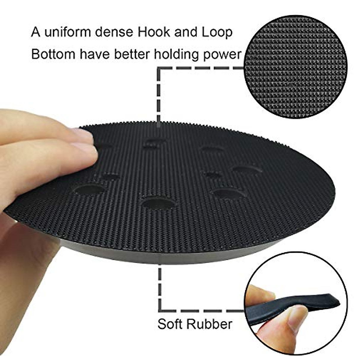 Standard 5" Hook and Loop Replacement Sander Pad for Porter Cable 343/343k, 390/390K, 382, 343VSK Orbit Sander