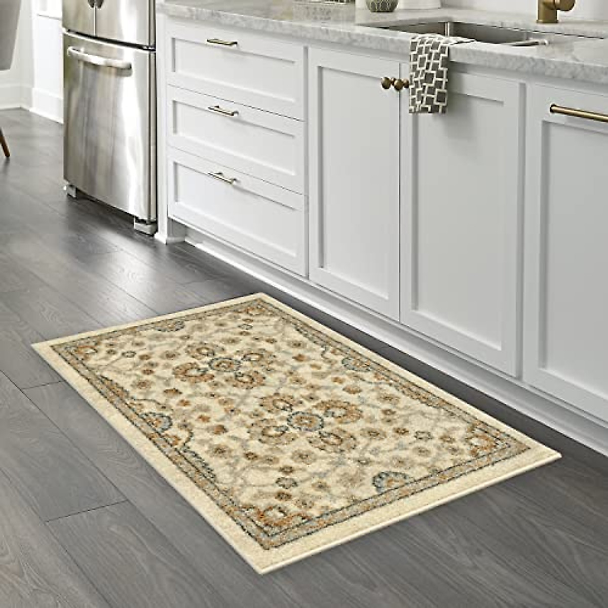 Maples Rugs Danville Kitchen Rugs Non Skid Accent Area Carpet [Made in USA], Neutral, 2'6" x 3'10"