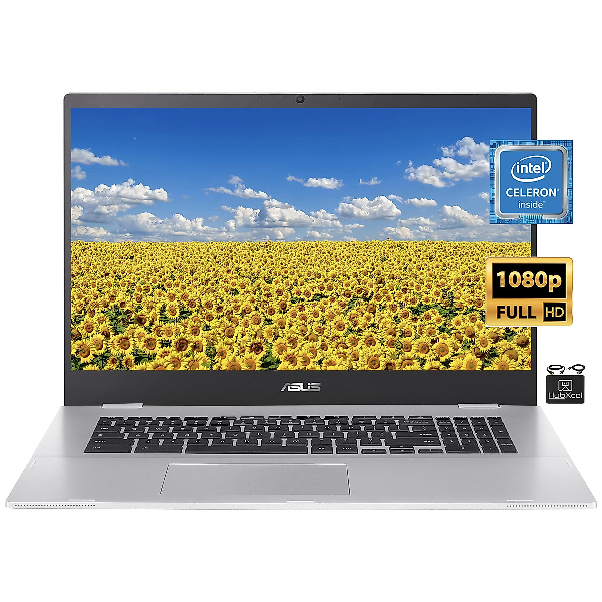 2022 Flagship ASUS Chromebook Light Laptop, 17.3" FHD 1080p Widescreen, Intel Celeron N4500 (Upto 2.8GHz), 4GB RAM, 32GB eMMC, Webcam, UHD Graphic, WiFi 6,17+ Hours Battery,Chrome OS (Renewed)