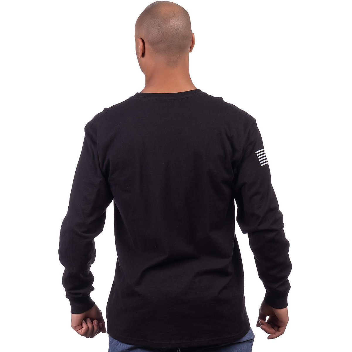 Ann Arbor T-shirt Co. Army PT Style Shirt | U.S. Military Physical Training Workout Long Sleeve T-Shirt, Black- S