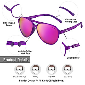 Jefoo Polarized Aviator Sunglasses for Women Men Retro Trendy Sports Sunglasses for Outdoor UV400 Protection