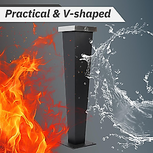 AIWFL Commercial Trash Receptacle Outdoor Trash Can Stainless Steel Garbage Can Black Ash Bin with Inner Bucket for Office Hotel Patio Backyard Restaurants