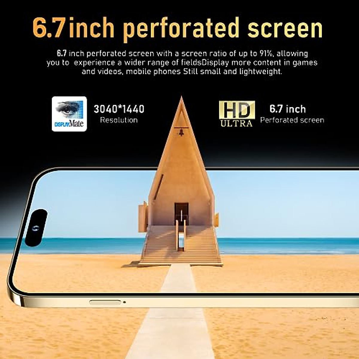 xixaomiro i14Pro 2023 Unlocked 5G Android Cell Phone 8GB + 512GB 1TB Expandable 6.7 "FHD 90Hz Display Screen 6800mAh Battery Mobile Phone 13 MP/48MP Camera Dual Sim Card (Blue)