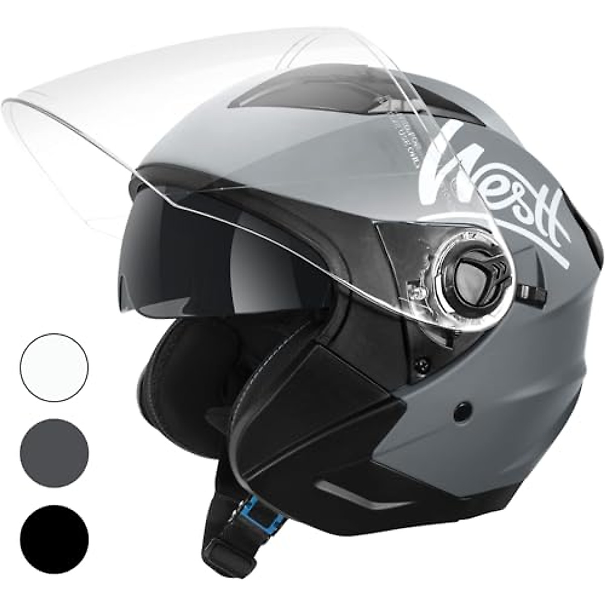 Westt Open Face Helmets with Dual Sun Visor– Motorcycle Helmet for Men and Women 3/4 Helmets DOT Approved for Scooter Motorbike Street Jet Series
