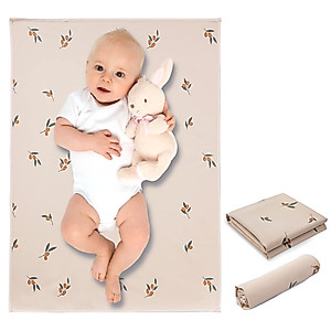 Vegan Leather Baby Changing Mat - Wipeable Portable Changing Pad, Foldable Travel Changing Mat for Baby, Newborns (Branch,20"*28")