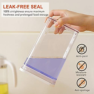 TBMax Airtight Food Storage Containers, Set of 6 BPA-Free AS Plastic Cereal Dispenser for Kitchen Pantry Organization and Storage