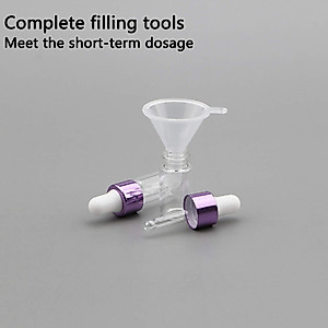 Kesell 15 Pcs Sample Dropper Bottles, 3ml Clear Mini Dropper Bottles with 3 Pcs Plastic funnels for Traveling Essential Oils DIY Cosmetic Liquid Sample Perfume