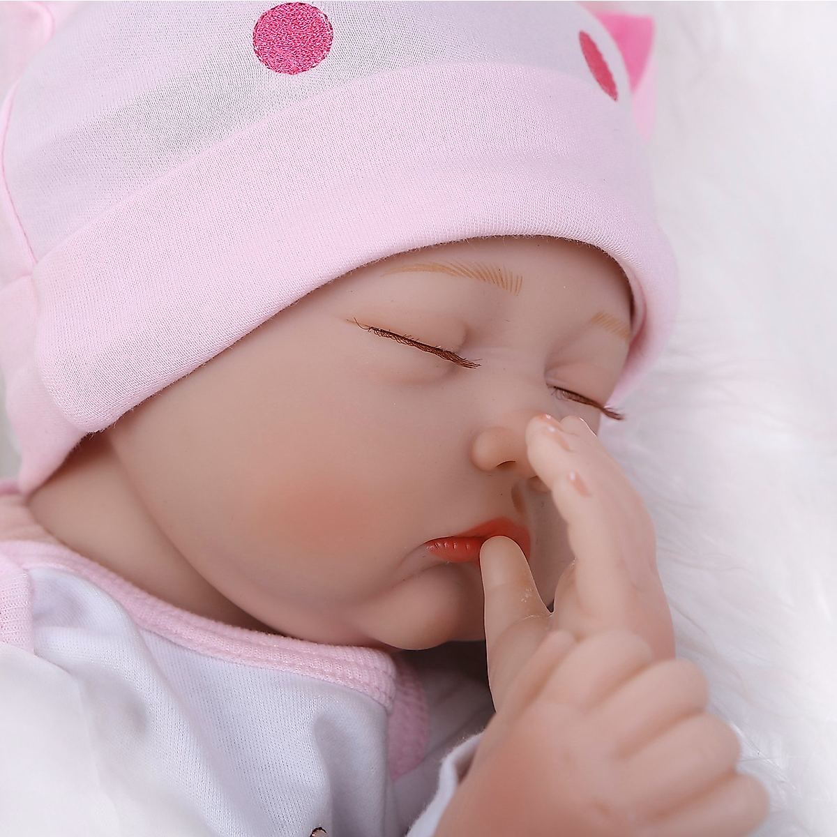 OCSDOLL Reborn Baby Dolls 22" Cute Realistic Soft Silicone Sleeping Baby Dolls Real Newborn Baby Doll Girl with Closed Eyes