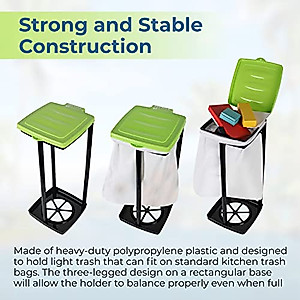 TonGass (Green & Blue Collapsible Trash Bag Holder Portable Indoor Outdoor Trashcan Suitable for 13-Gallon Trash Bags Perfect for Camping Waste Management Solution On The Go