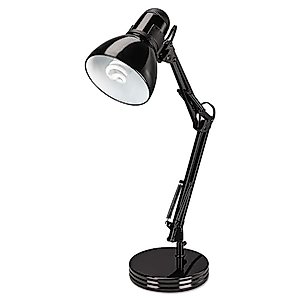 Alera ALELMP603B 6.75 in. W x 11.5 in. D x 22 in. H Adjustable Arm Architect Desk Lamp - Black