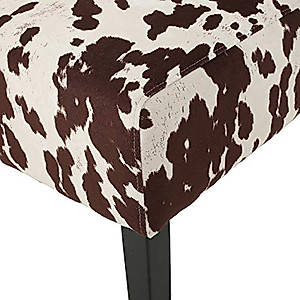 Christopher Knight Home Evelyn Contemporary Velvet Dining Chairs (Set of 4), Milk Cow, Espresso