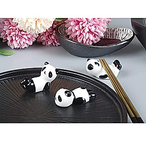6PCS Cute Ceramic Panda Chopsticks Rest Rack Stand Holder for Chopsticks, Ceramic Ware Chopsticks Stand Rest Rack，Gift for Boys Girls Kids