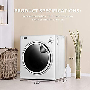 VIVOHOME 110V 1500W Electric Compact Portable Clothes Laundry Dryer Machine for Apartment 3.5 cu.ft 13lbs
