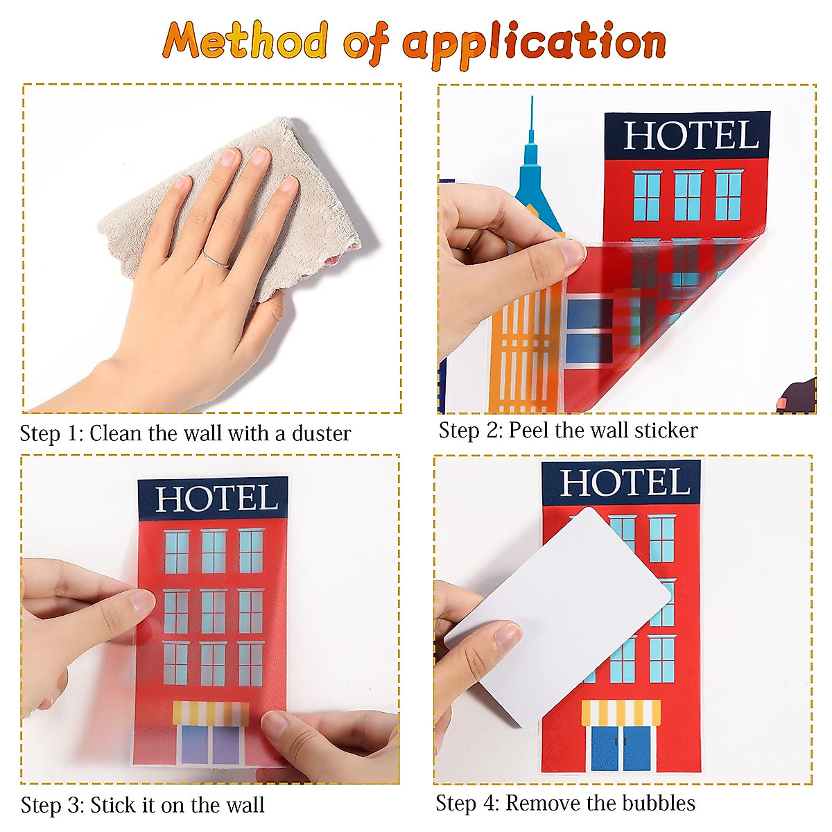 Transportation Wall Decals Construction Wall Stickers Vehicle Tractor Cars Trucks Excavator Stickers Peel and Stick Transportation and City Scene Decals for Kids Nursery Bedroom Living Room Playroom