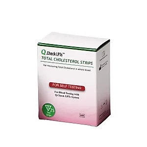 Helse Q.Check Total Cholesterol Test Strips, Value Pack 25-Count