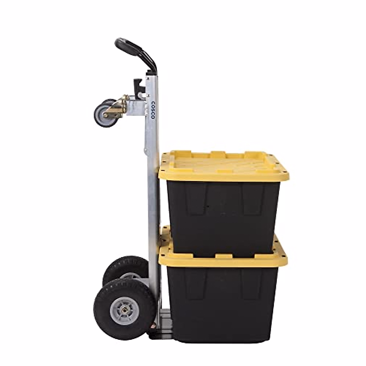 COSCO 12243ASB1E 3-in-1 Folding Series Hand Truck Platform Cart with Flat-Free Wheels, 800 lb/1000 lb Capacity, Aluminum/Black